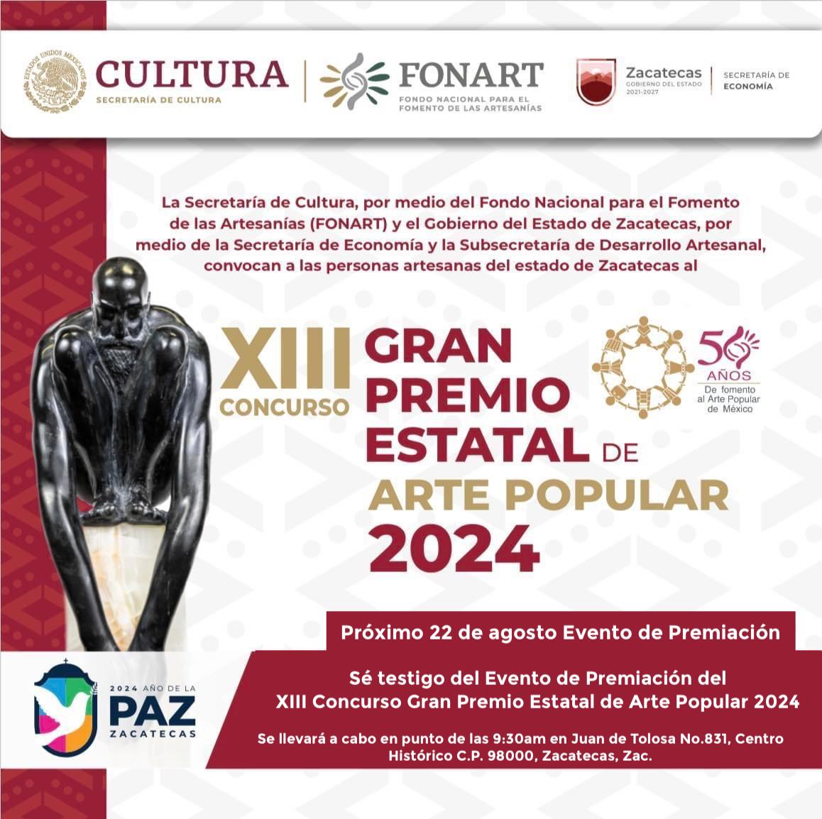 EVENTO DE PREMIACIÓN DEL XIII CONCURSO GRAN PREMIO ESTATAL DE ARTE ...